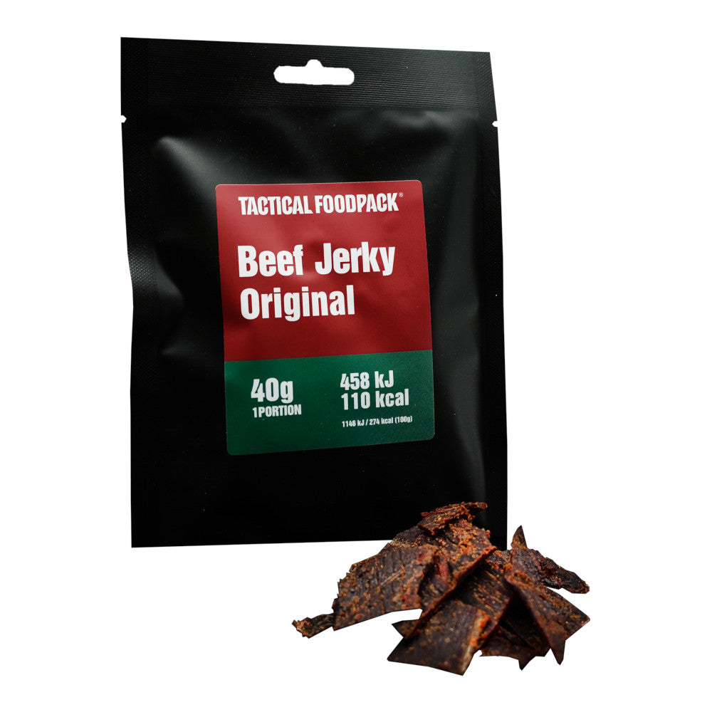 Original Beef Jerky 110 kcal von Tactical Foodpack - Lecker! – GearFreak.de